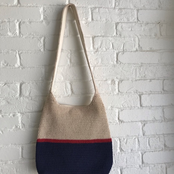 Liz Claiborne | Bags | Liz Claiborne Villager Tan Blue And Red Handbag ...
